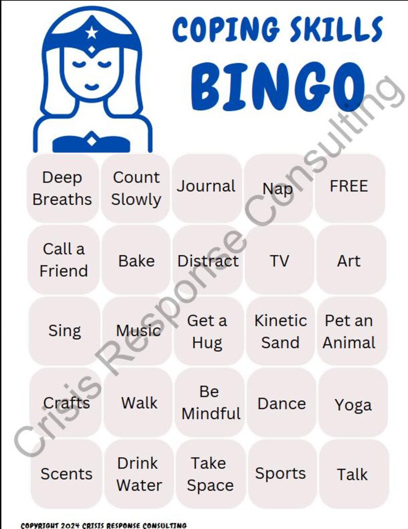 Superhero Coping Skills BINGO - Etsy