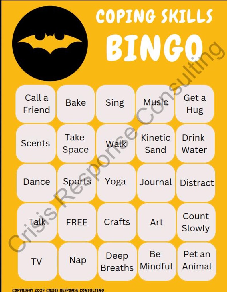 Superhero Coping Skills BINGO - Etsy