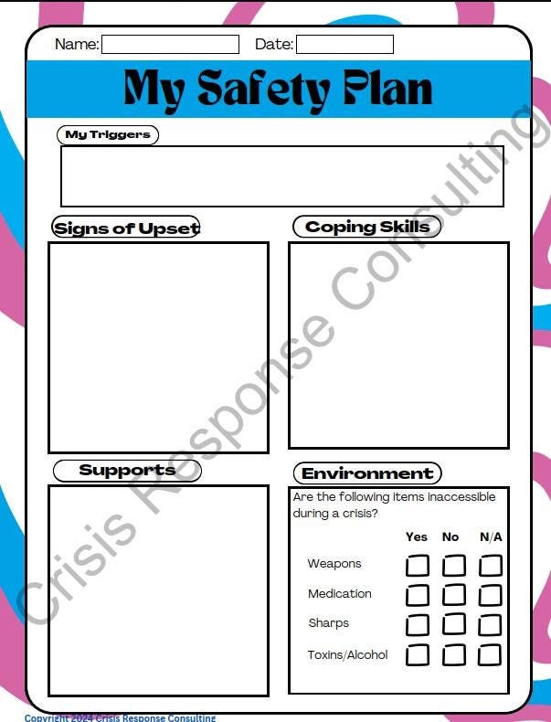 Youth Friendly Safety Plan - Etsy