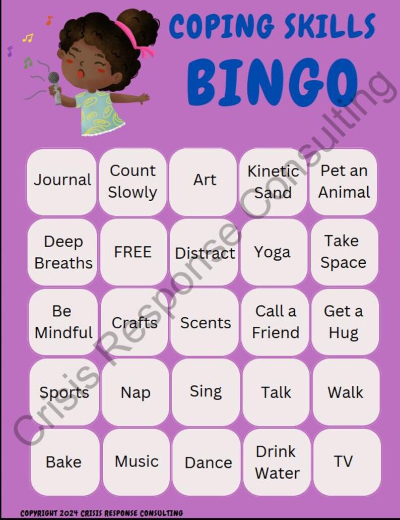 Coping Skills BINGO - Etsy