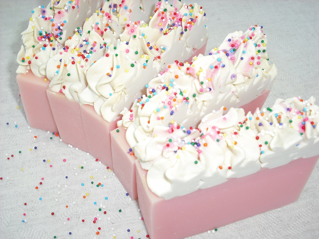 Happy Birthday Soap / Handmade Birthday Cake Soap / Triple Berry Scent ...