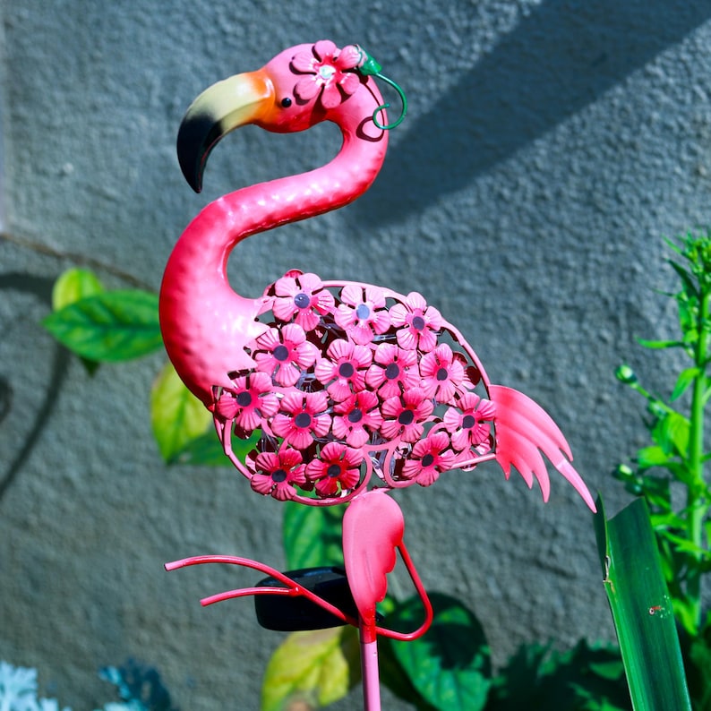 Customizable Flamingo Solar Light Outdoor Garden Stake,waterproof White ...