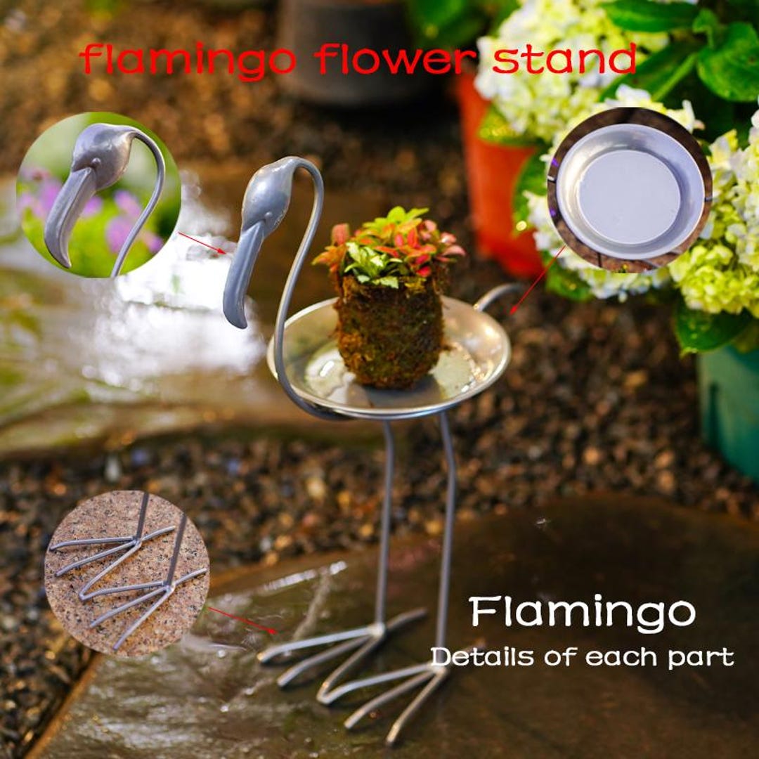 Customizable Silver Flamingo Garden Stake Bird Feeder - Etsy