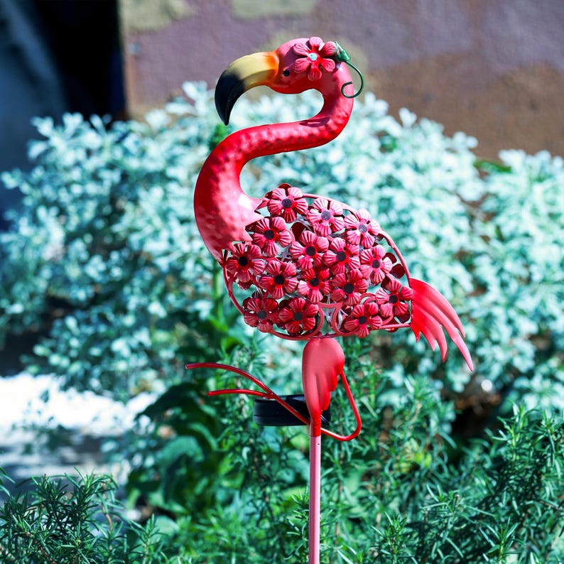Customizable Flamingo Solar Light Outdoor Garden Stake,waterproof White ...