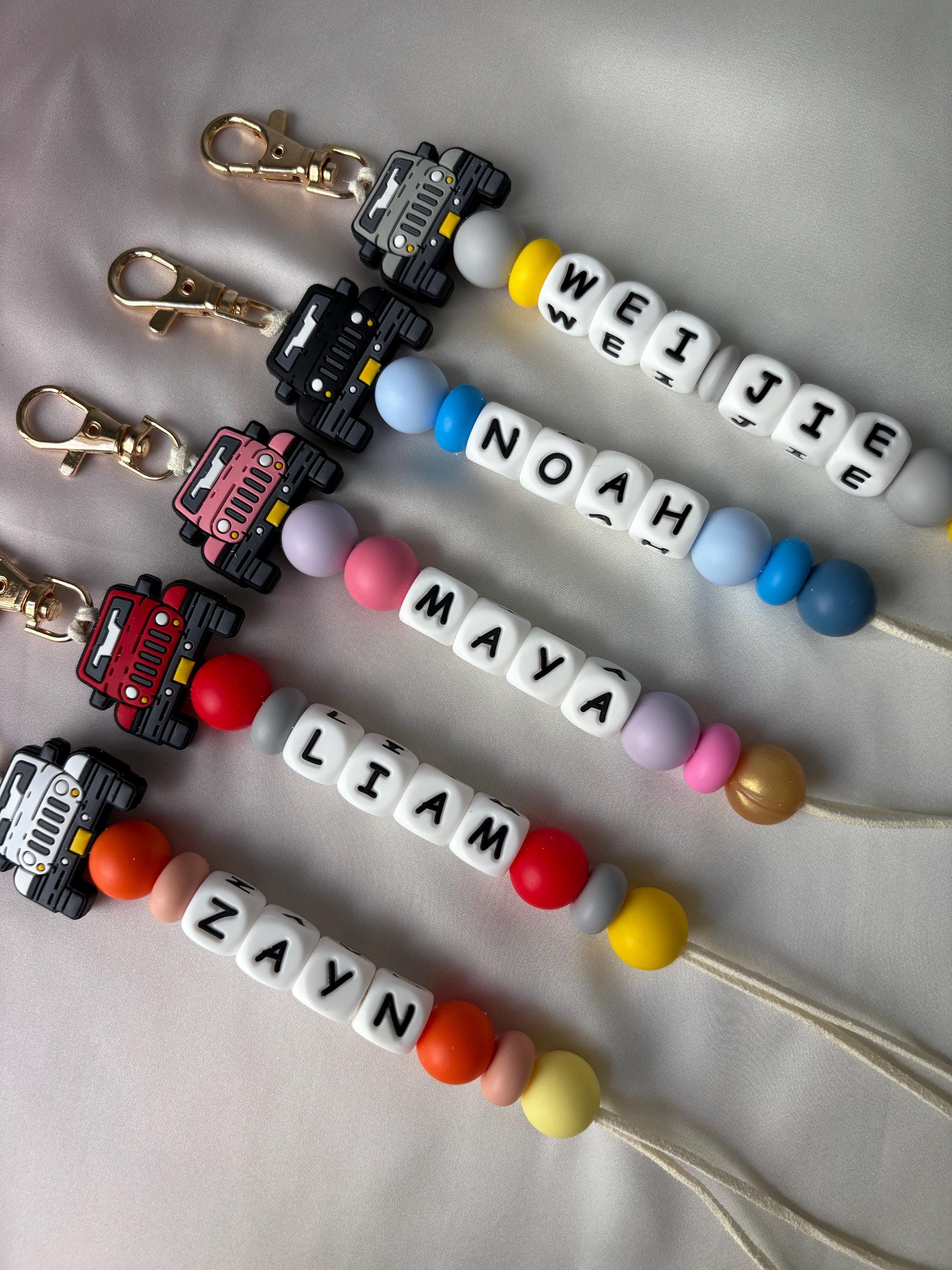 Personalised Beaded Keychain - Etsy