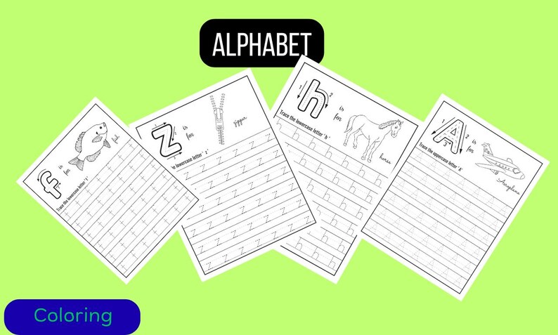 Alphabet Tracing & Coloring Pages: ABC Handwriting Practice (PDF ...