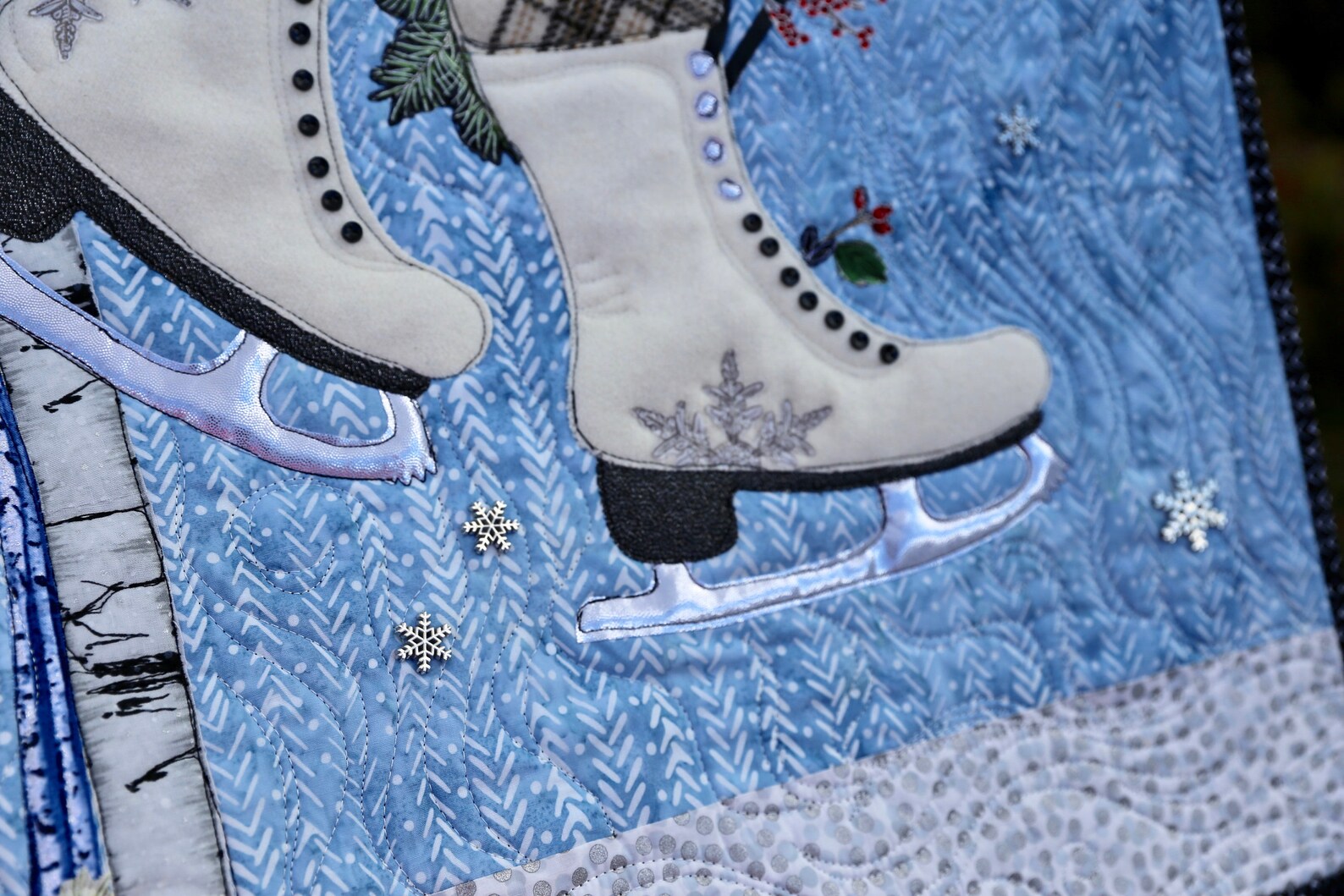 PDF Pattern Download CHRISTMAS SKATES Winter Ice Art Quilt Wall Hanging ...