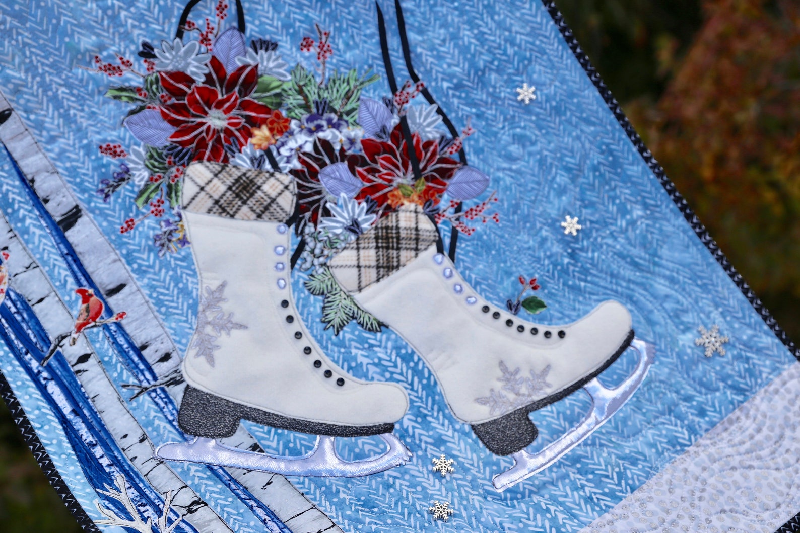 PDF Pattern Download CHRISTMAS SKATES Winter Ice Art Quilt Wall Hanging ...