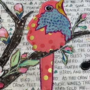 PAPER PATTERN for Sweet Tweets Quilt Chickadee Birds Apple Tree Garden ...