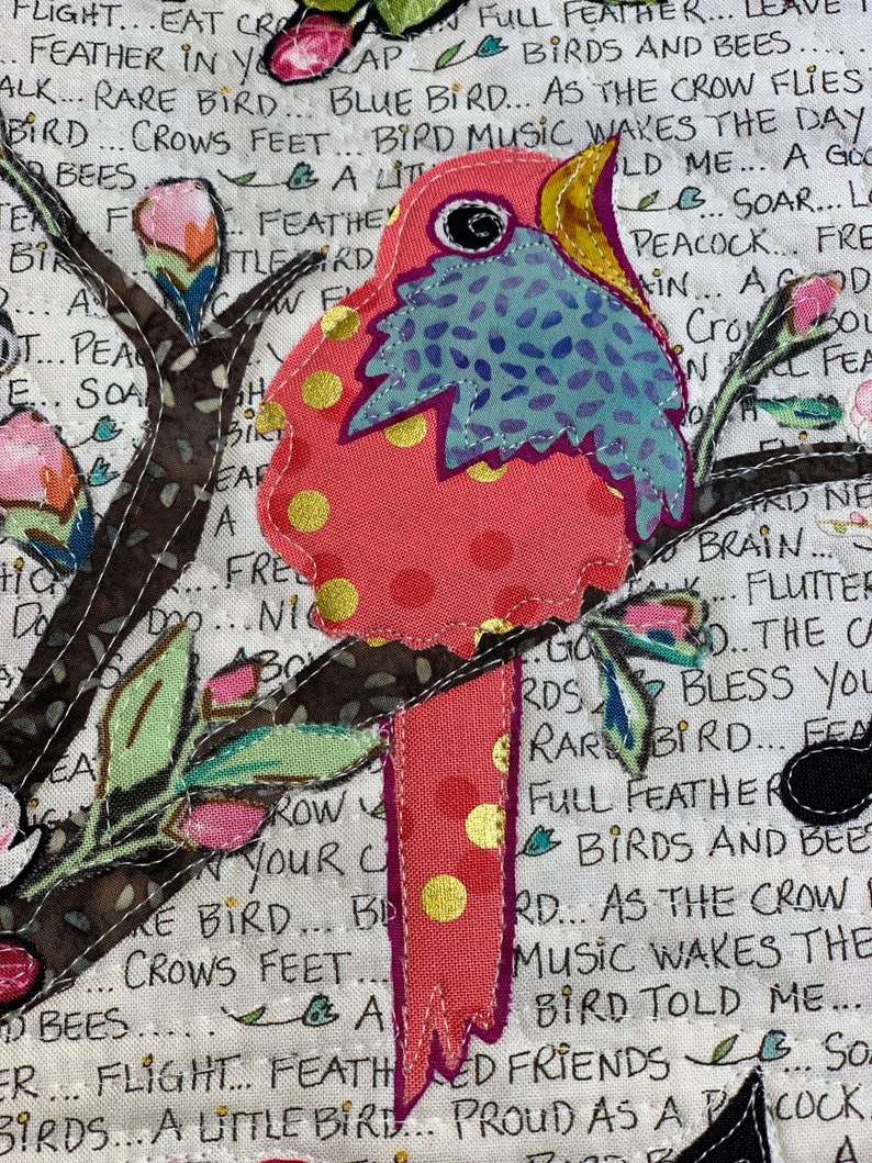 PAPER PATTERN for Sweet Tweets Quilt Chickadee Birds Apple Tree Garden ...