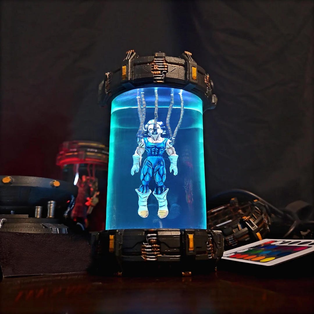 Saiyan Hero Supe Healing Chamber Incubator Resin Lamp, LED Anime Night ...