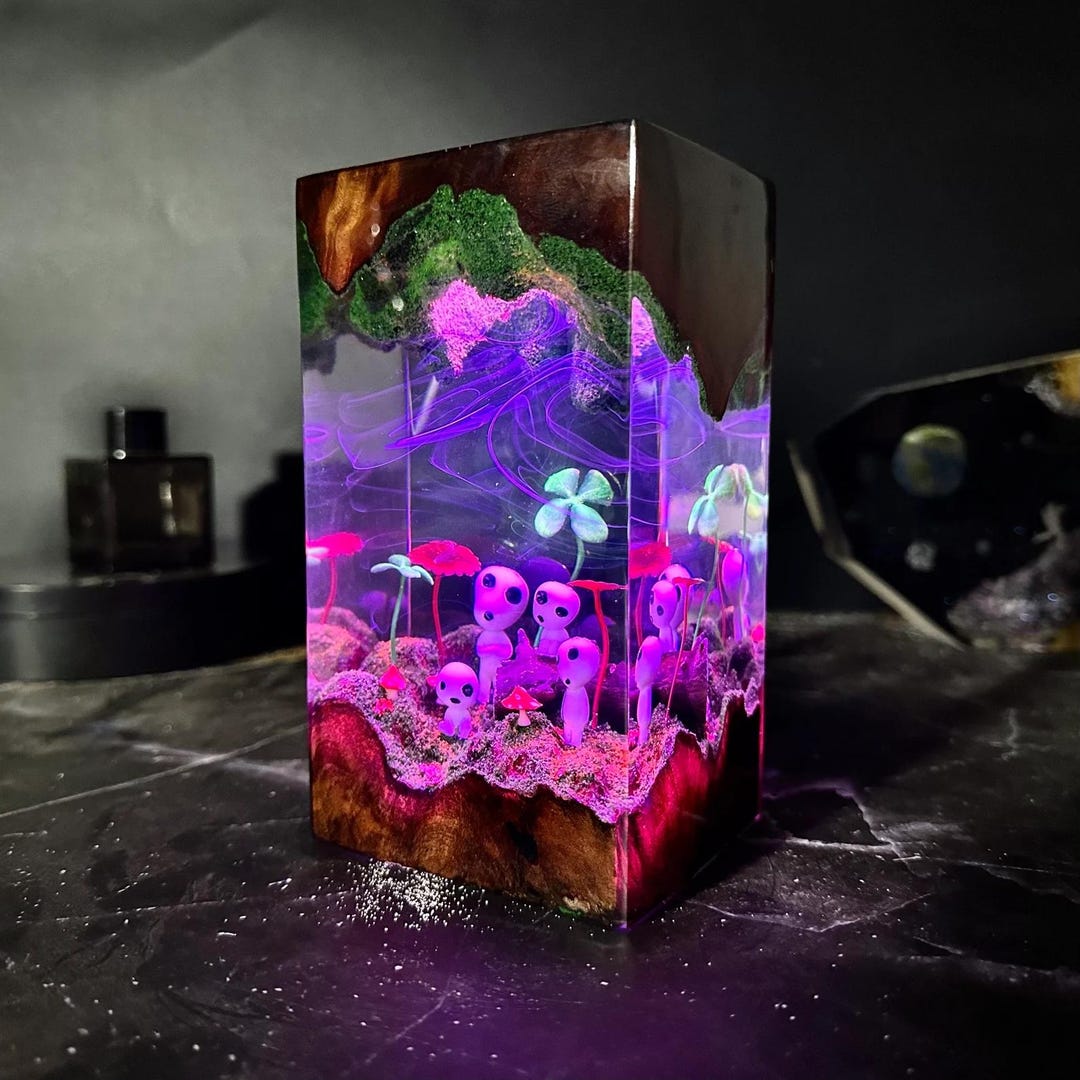 Spirits Tree Epoxy Resin Wood Lamp,desk Decor,japanese Folklore ...