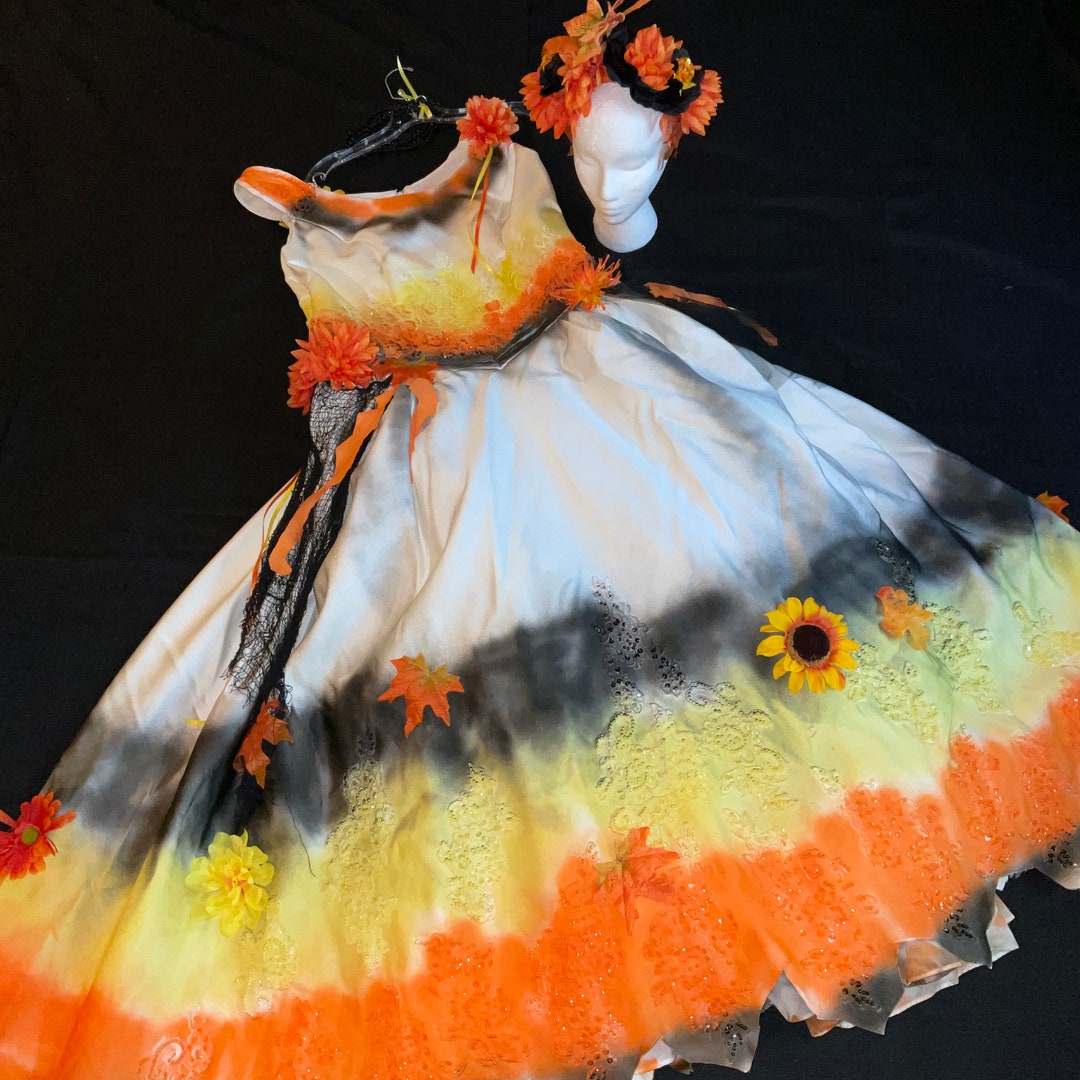 Day of the Dead Candy Corn Costume Dress Womens Size 10 Maybe to 12 ...