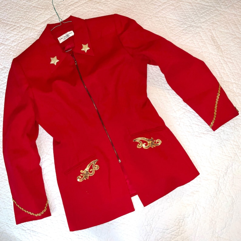 Ringmaster Red Jacket Costume: Circus Lion Tamer, Gold Trim - Women's ...