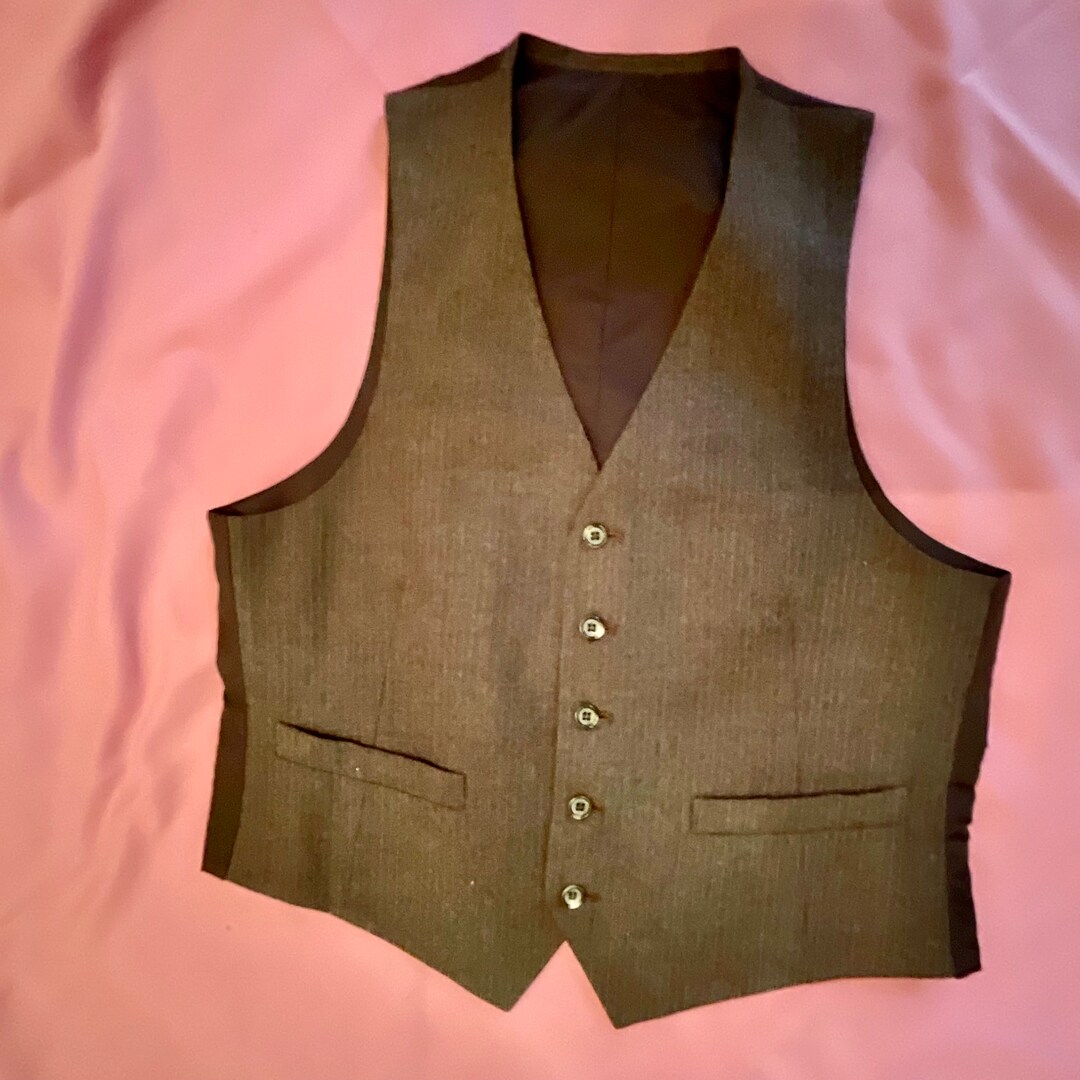 Steampunk Sherlock Holmes VEST Size Men's M Chest 40” Brown Tiny ...
