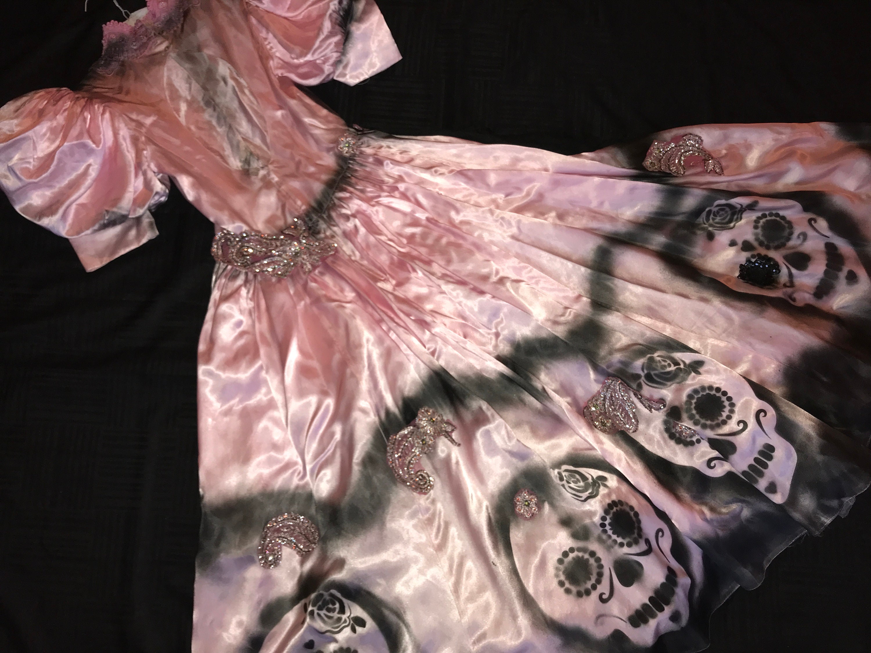 Halloween Day of the Dead Costume dress womens size 4 S pink | Etsy