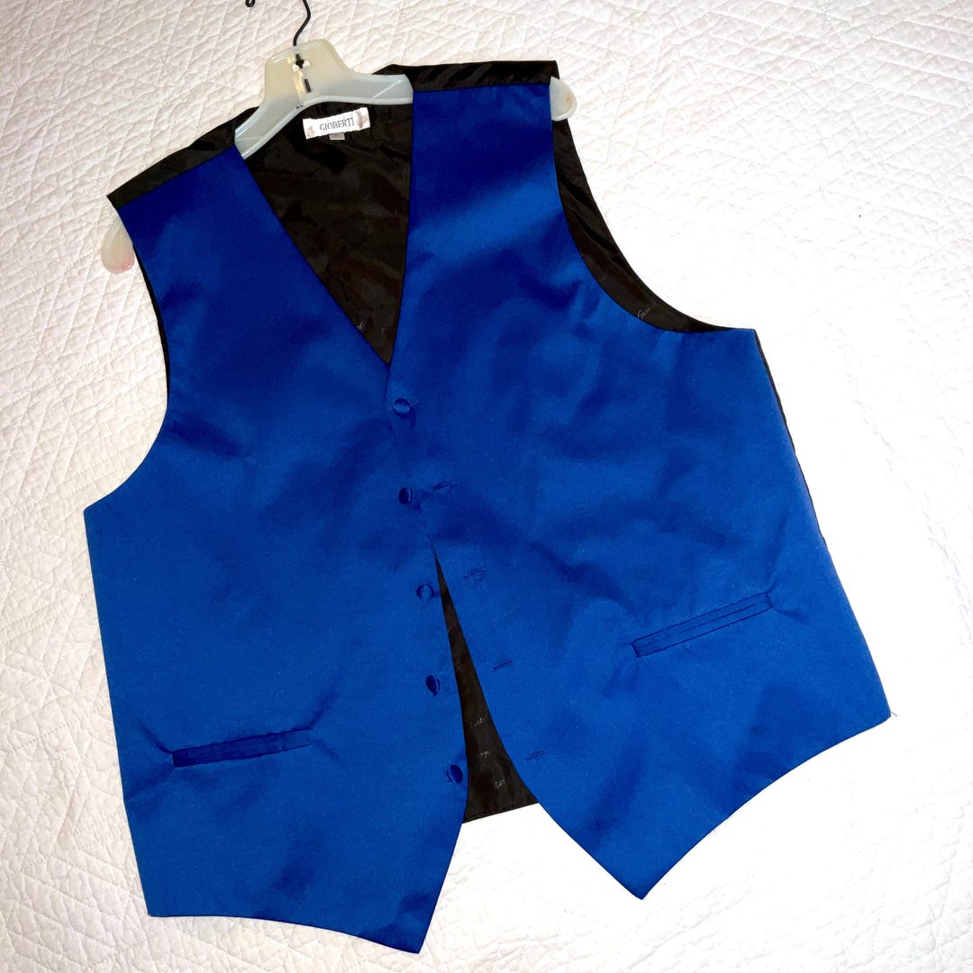 Royal Blue Polyester Vest - Old West Regency Gambler Costume - Etsy