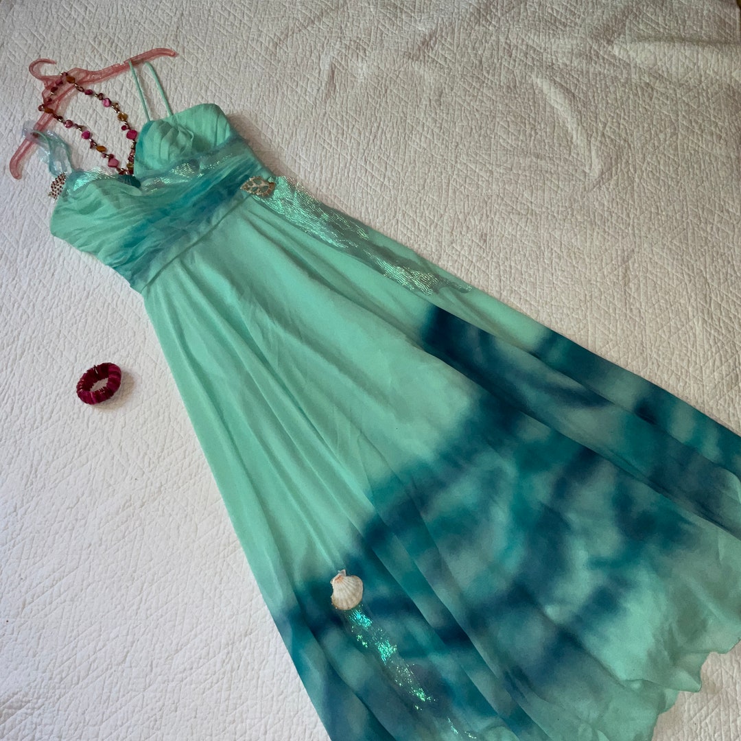 SEA NYMPH Mermaid Dress Womens Size 12 One of a Kind Recycled Halloween ...