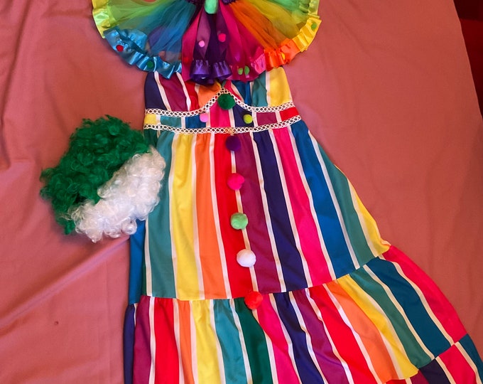 Halloween Costume CLOWN Circus Carnival Dress Womans Size XL Freak Show ...