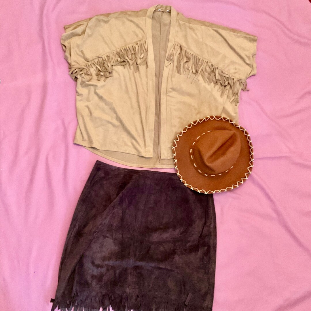 Western Annie Oakley Rodeo Princess Wild West Pioneer Cowgirl Tan ...