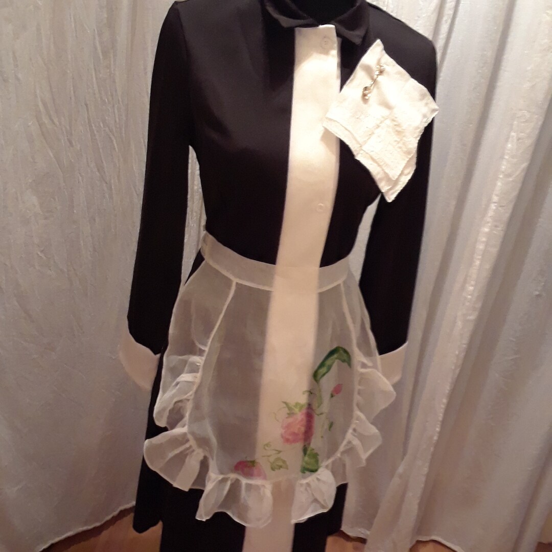 Diner Waitress Flo Alice 50 60s Look Black Dress Apron - Etsy