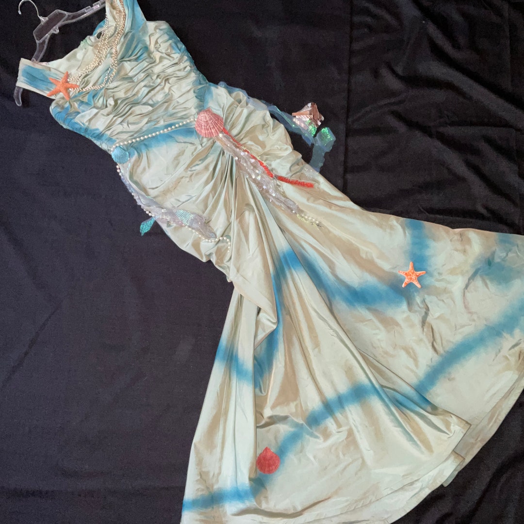 Mermaid SEA NYMPH Dress Womens Size 6 One of a Kind Recycled Halloween ...