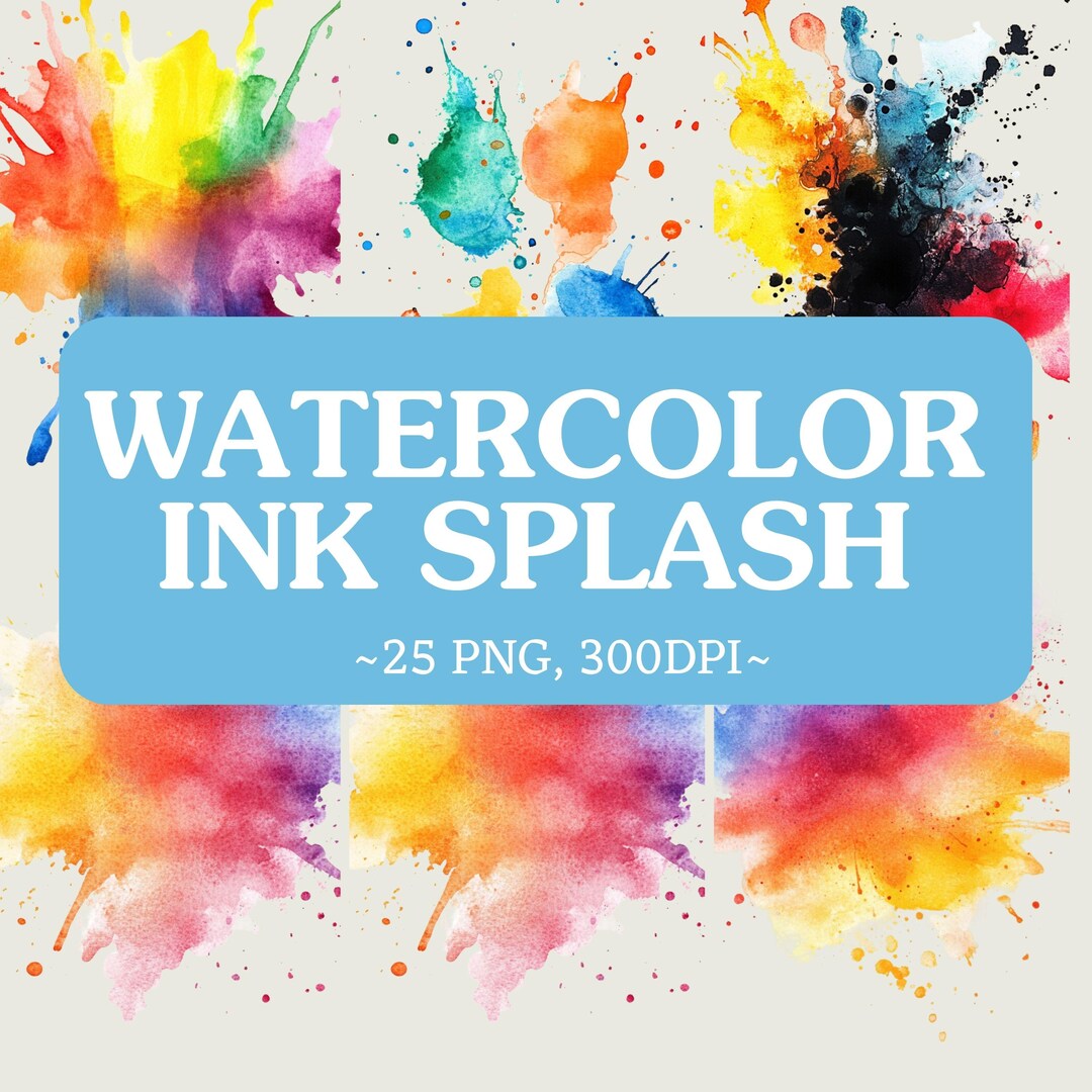 Paint Splatter PNG, 20 Pastel Watercolor Alcohol Ink Splash Clipart ...