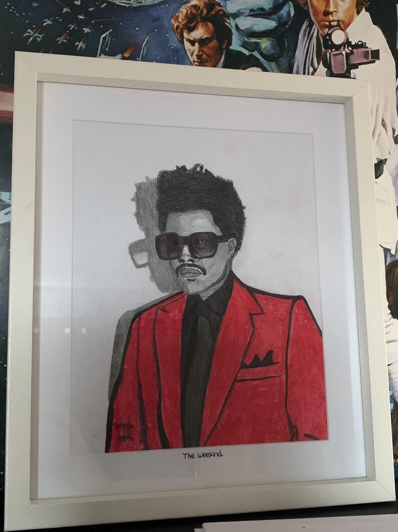 The Weeknd after Hours Framed Drawing, Sketch, Pencil, Artwork, Framed ...