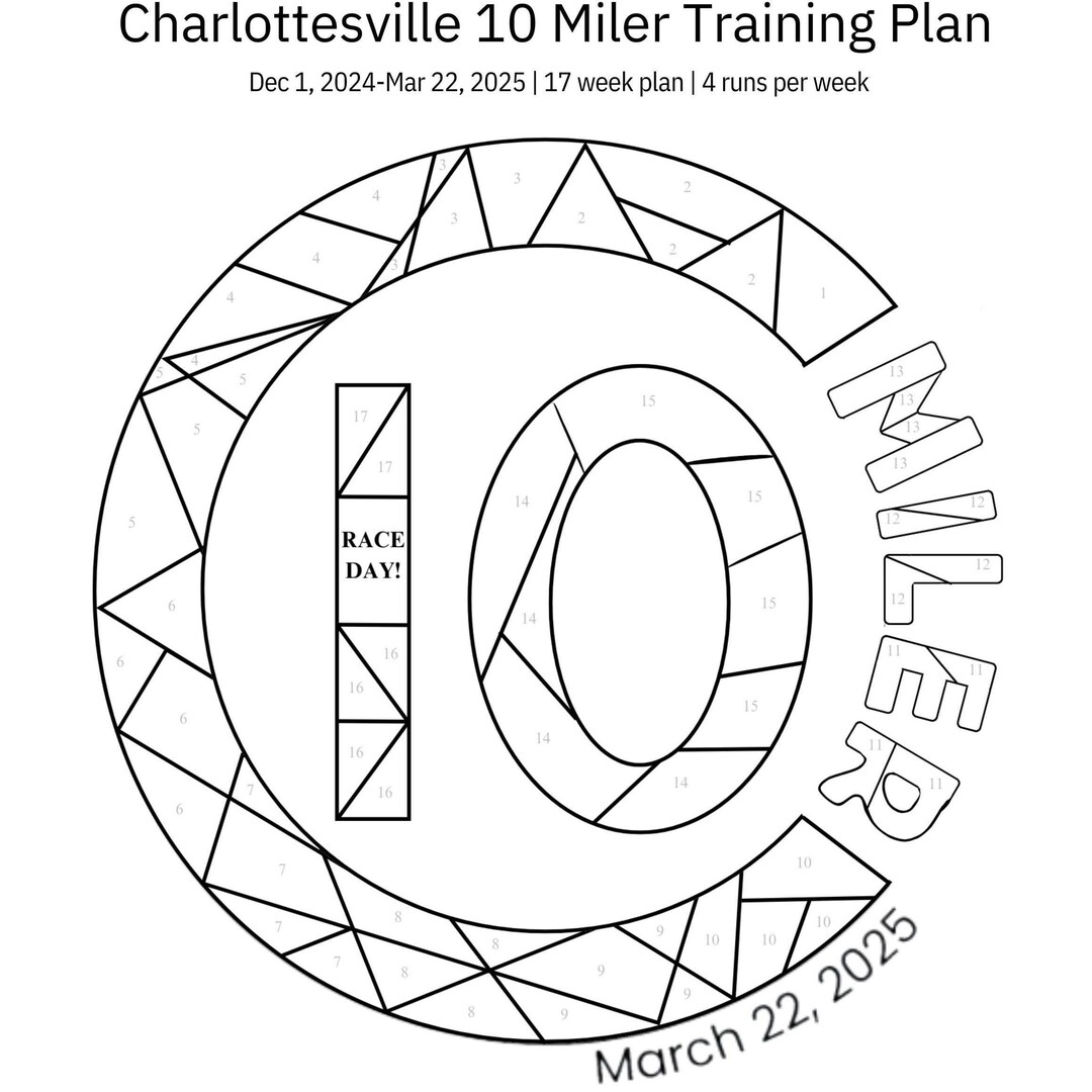 Mile Markers Coloring Pages, Custom Made, Race Logo Training Plan ...