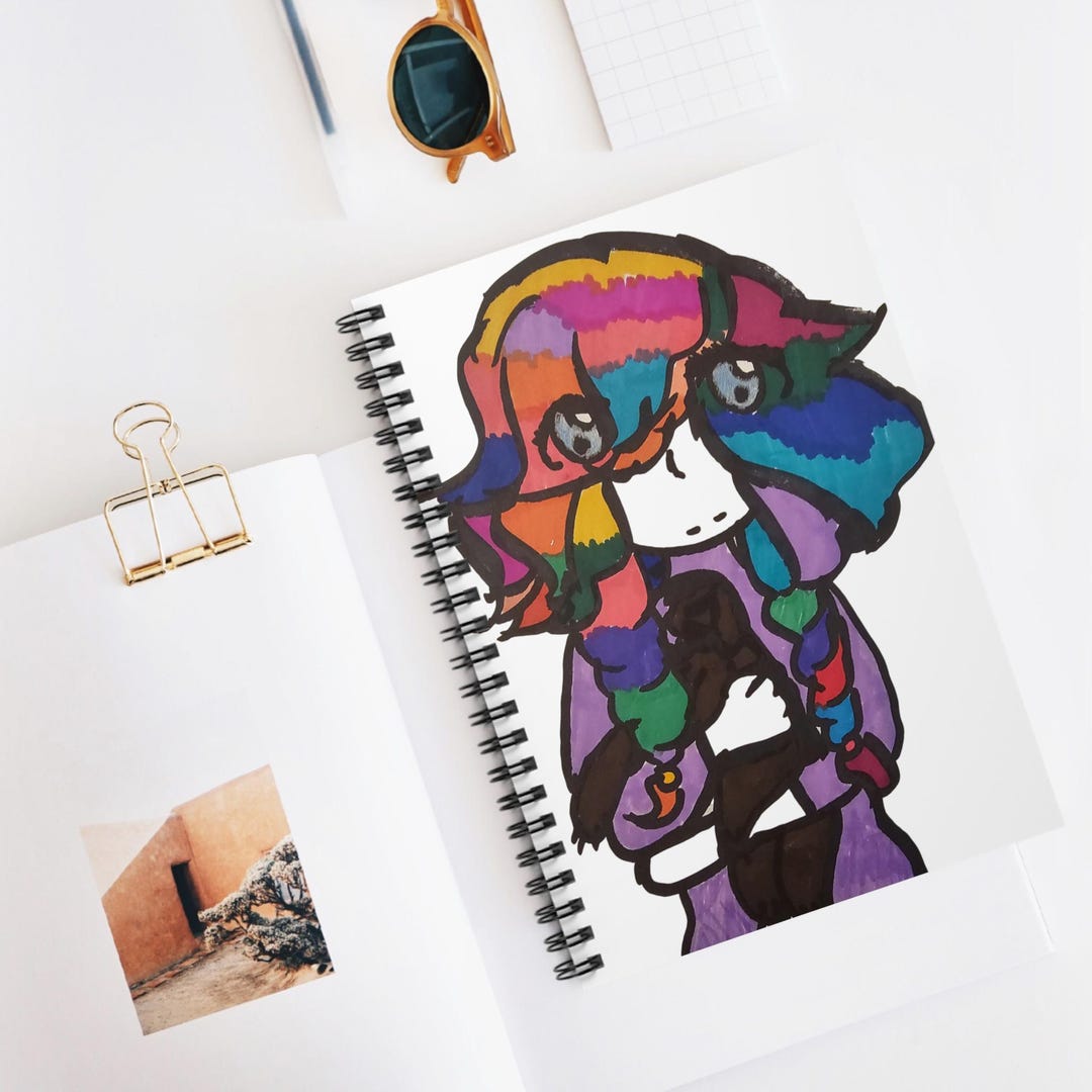Ruled Line Spiral Notebook: Anime Girl Art, 118 Pages - Etsy