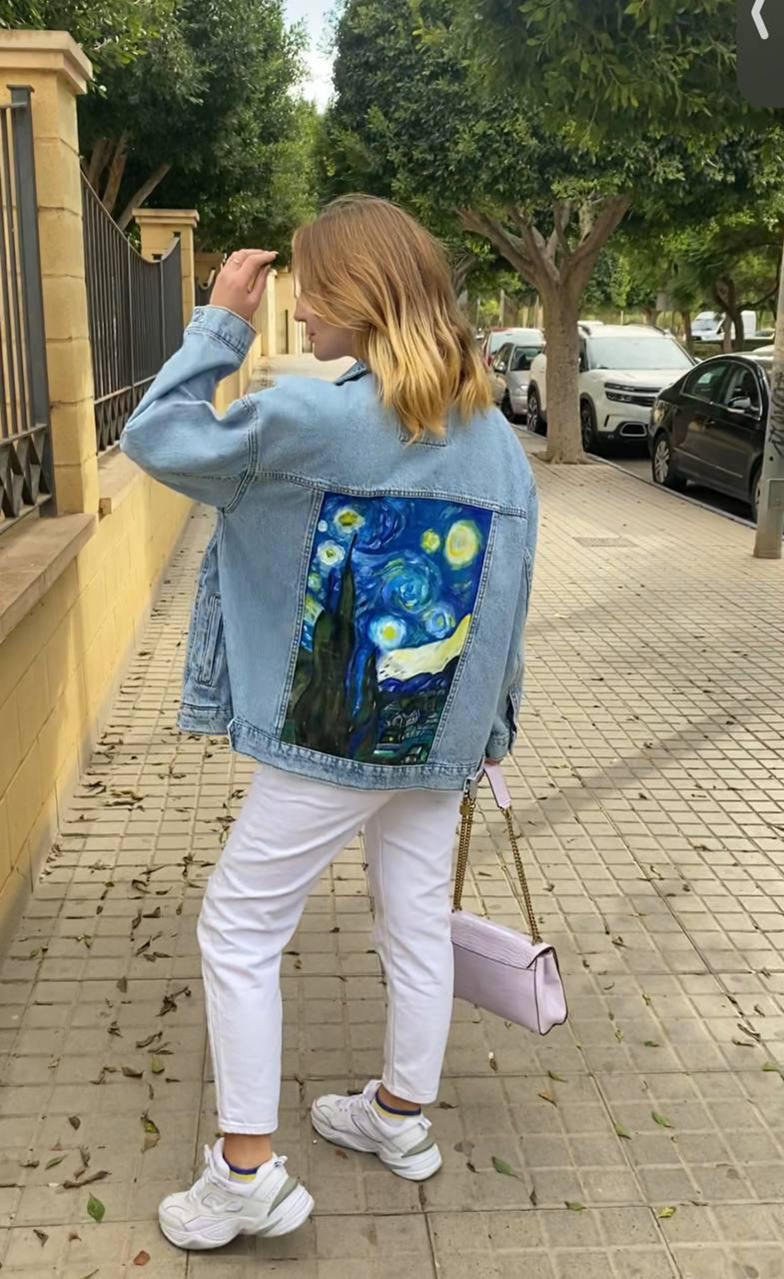 Hand-painted Denim Jacket – Van Gogh Starry Night Art, Oversized - Etsy