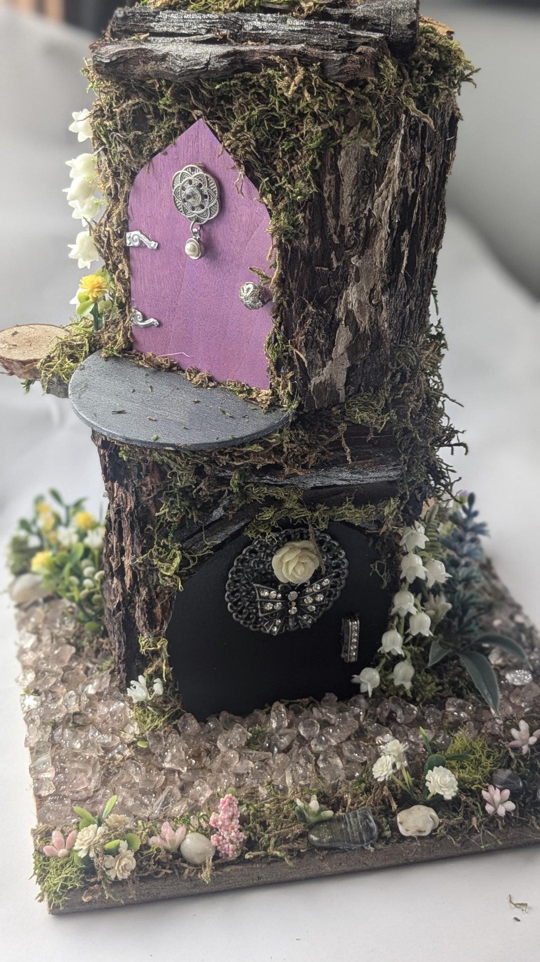 Wistful Willow Duplex Fairy Home, Handmade Fairy House, One of a Kind ...