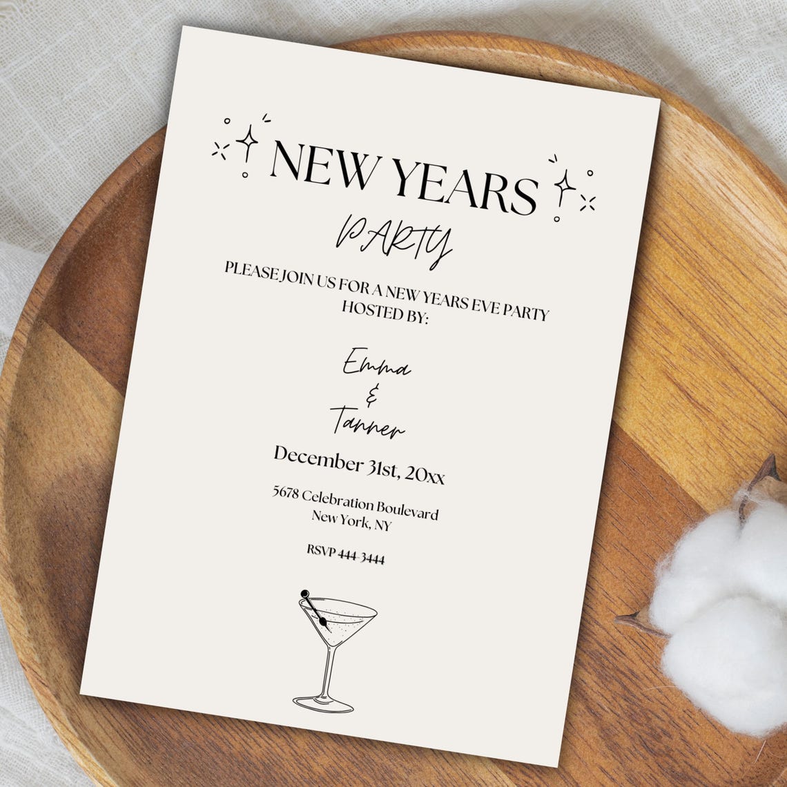 Editable New Years Eve Party Invitation, New Years Invite Template, New ...