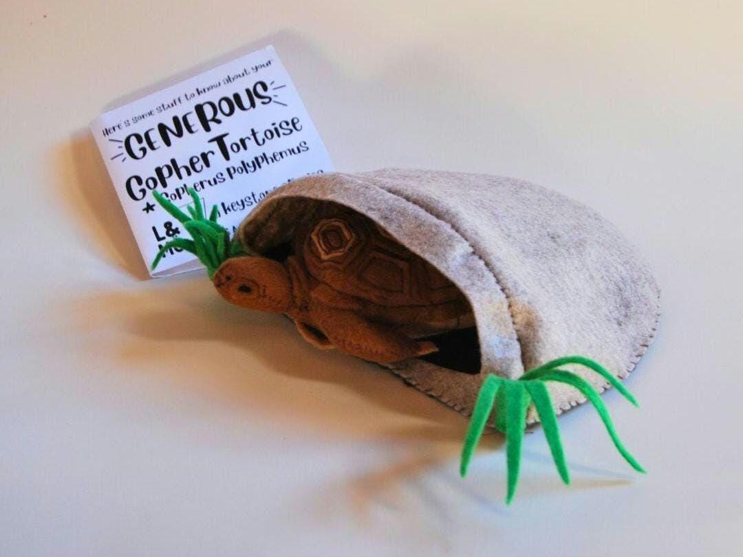 Gopher Tortoise Educational Felt Toy With Burrow and Informational ...