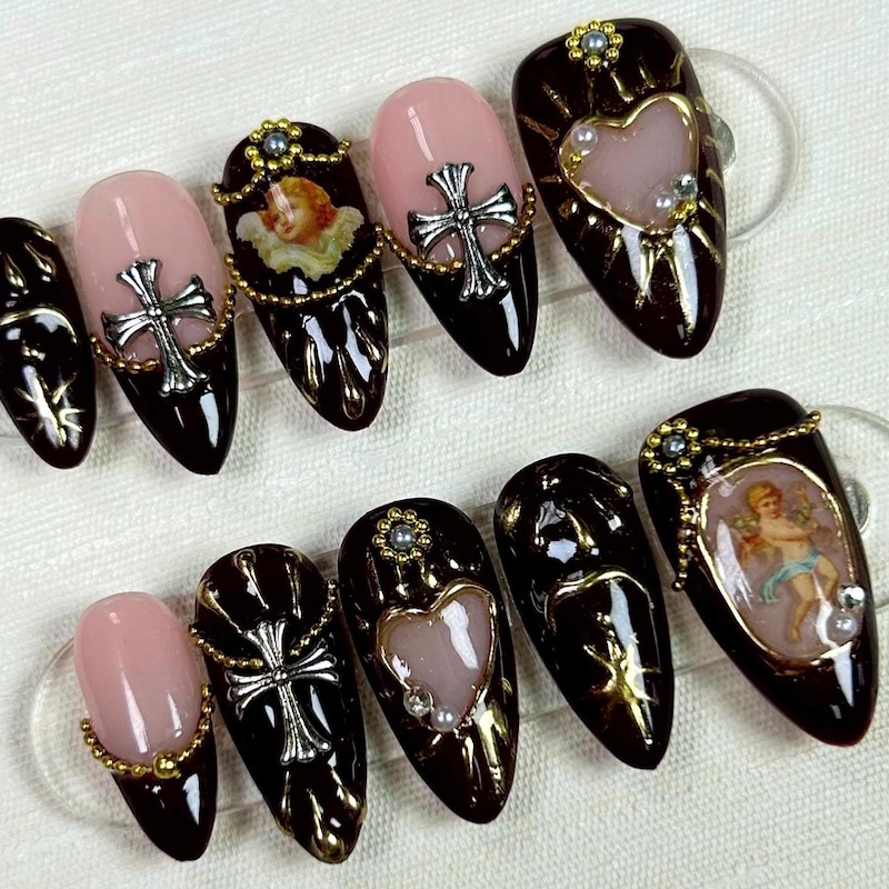 Goth Reusable Press Ons - Etsy UK