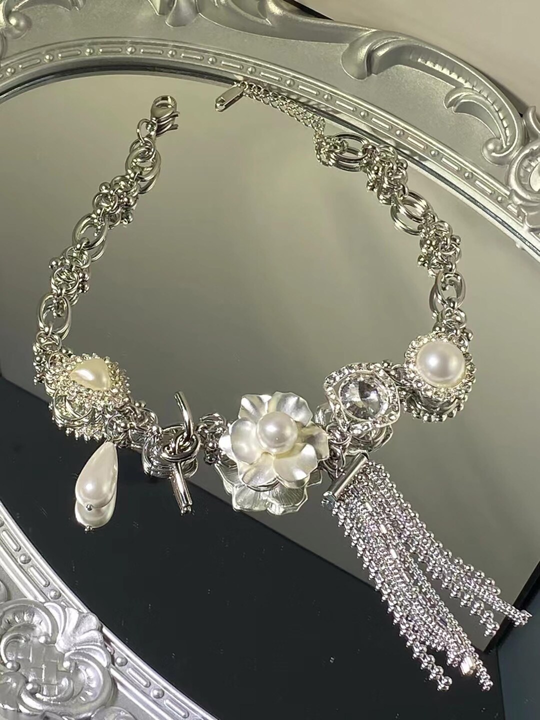 Punk Buttons Choker Necklace, Elf Flower Punk Necklace, Art Inspired Funky Buttons Necklace ...