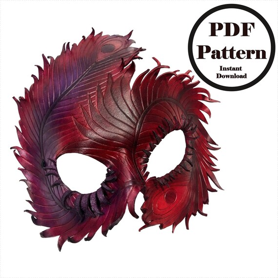 Peacock/phoenix Mask PDF Pattern for Leather - Etsy