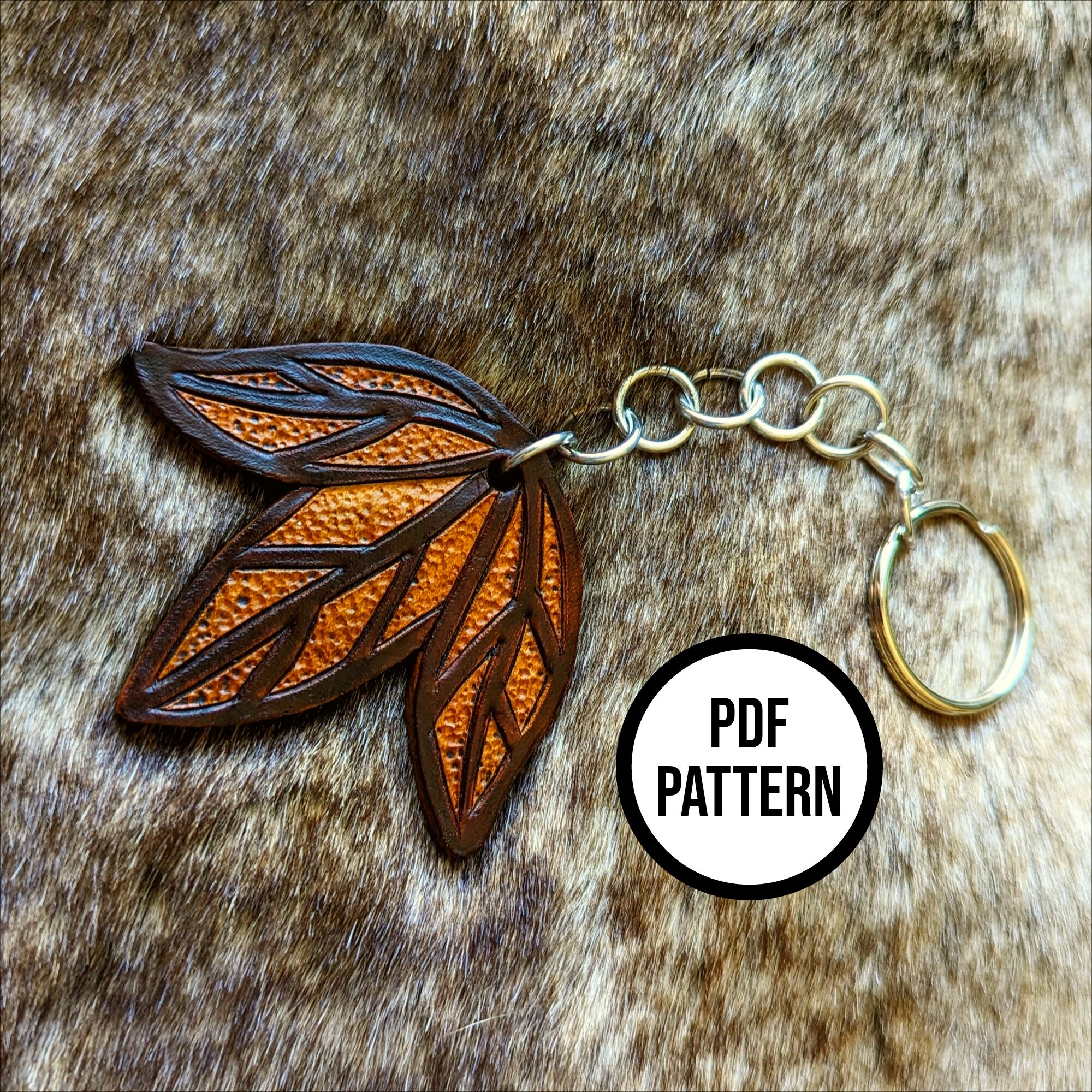 Hobbit Leaf Leather Keychain PDF Pattern - Etsy