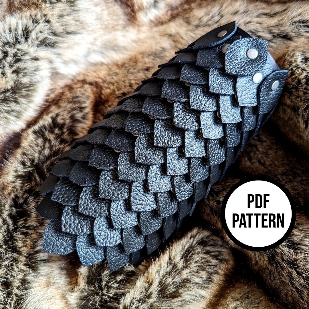 Dragon Scale Leather Cuff Wide Version Everyday Cosplay Pdf Pattern