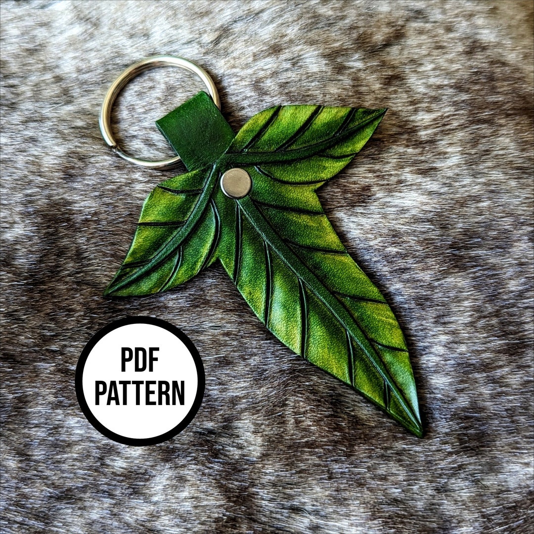 Mallorn Leaf Leather Keychain PDF Pattern - Etsy