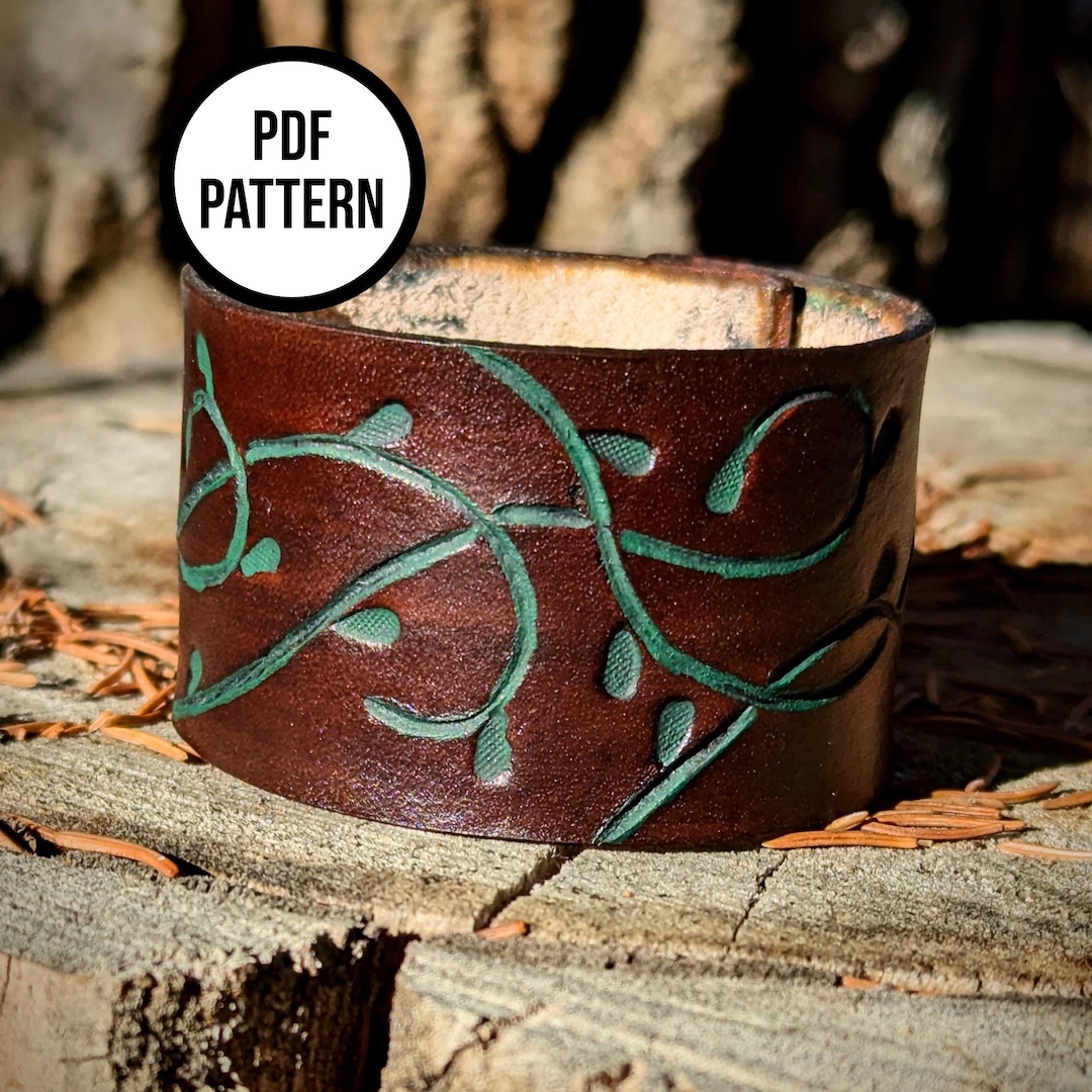 Twisted Fronds Leather Cuff Pattern - PDF Pattern for Leatherwork - Etsy