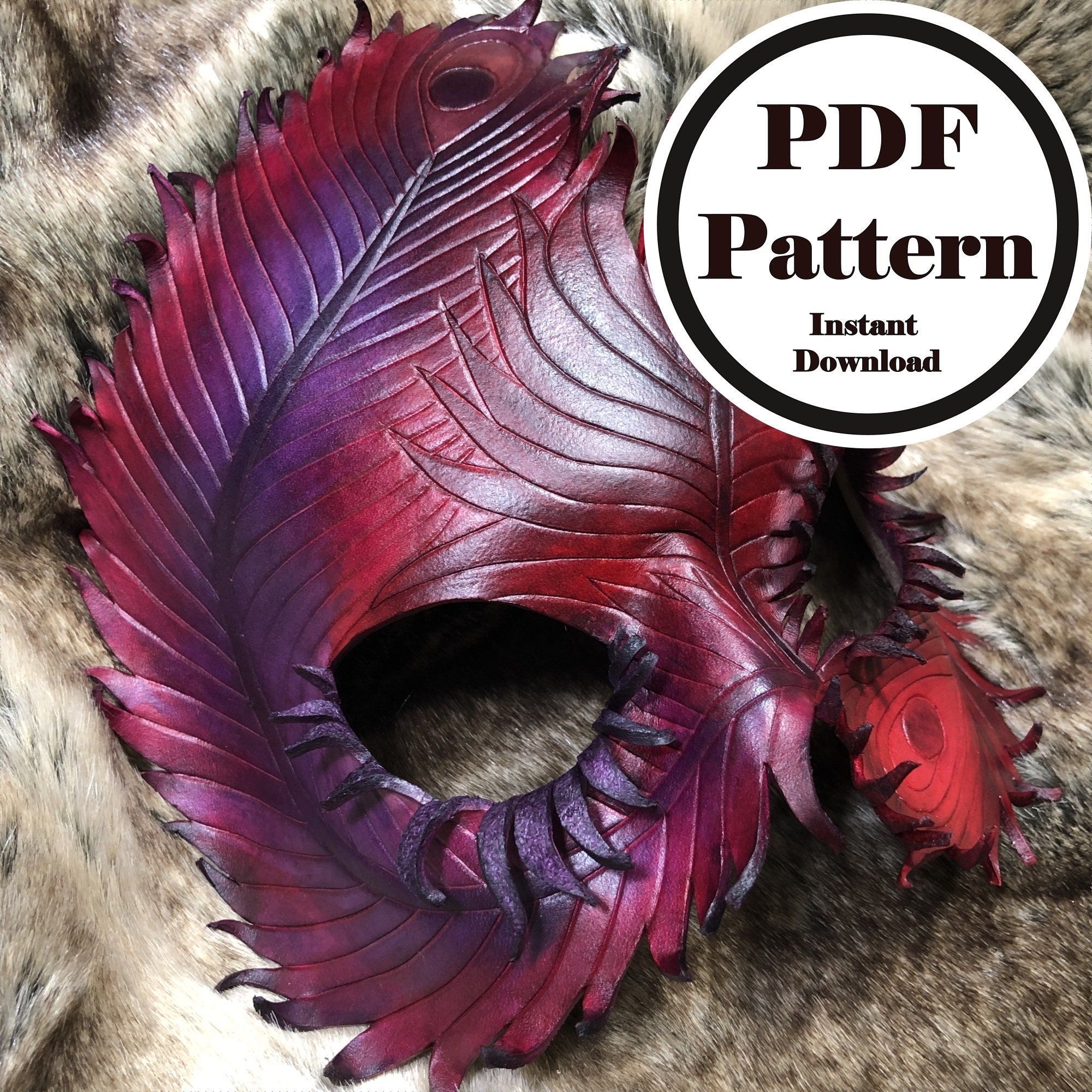 Peacock/phoenix Mask PDF Pattern for Leather - Etsy