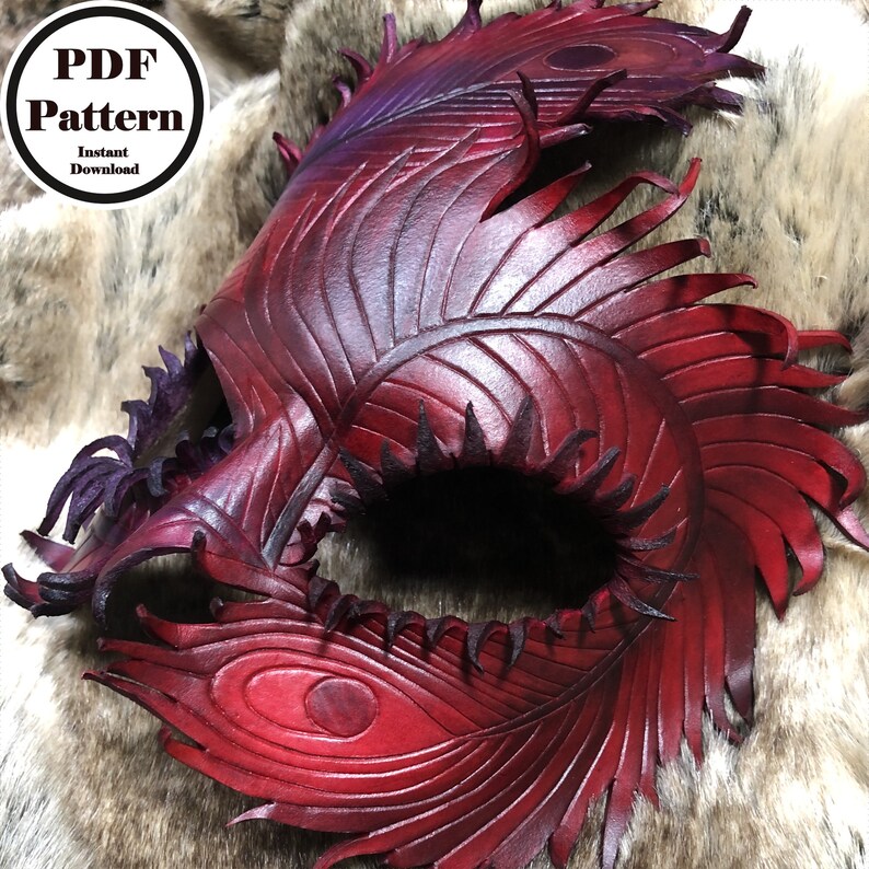 Peacock/phoenix Mask PDF Pattern for Leather - Etsy