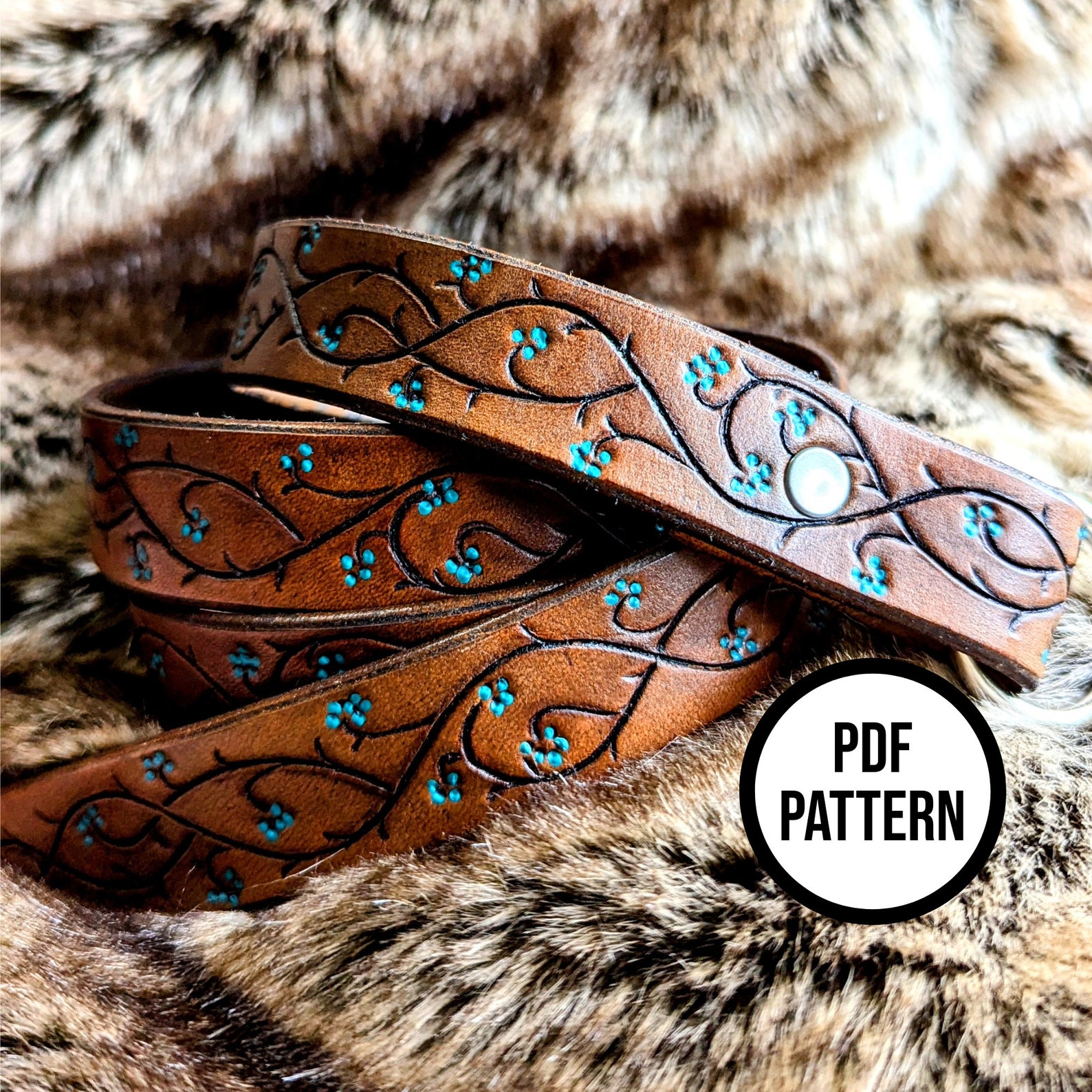 Elven Vines Leather Ring Belt PDF Pattern for Leatherwork - Etsy