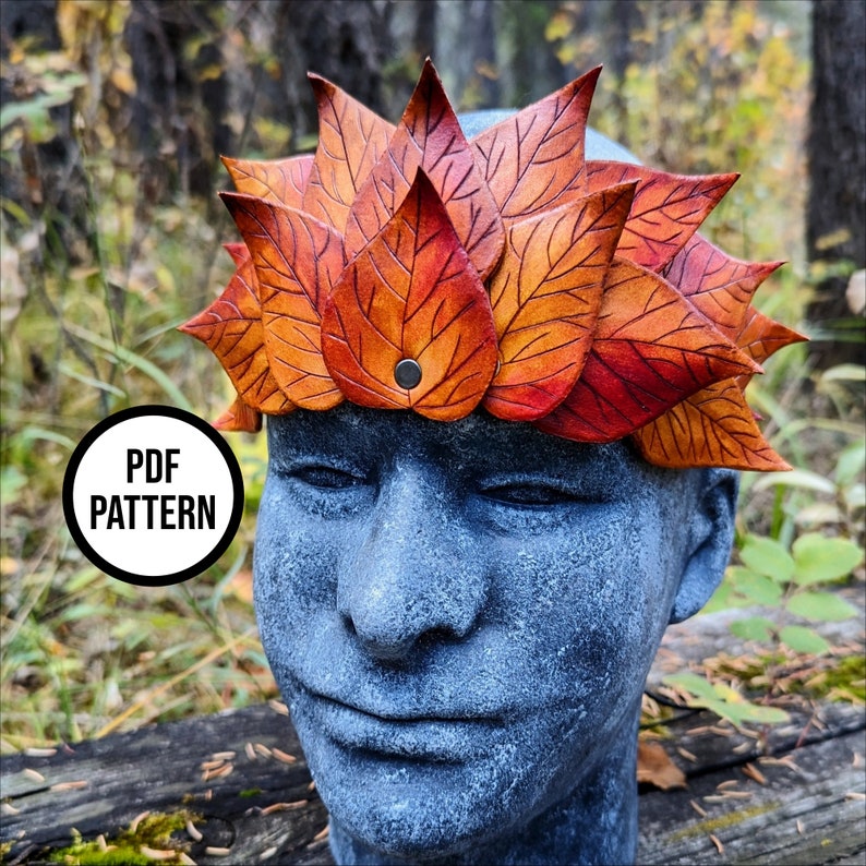 Leather Crown Leaf PDF Pattern for Leather - Etsy Australia