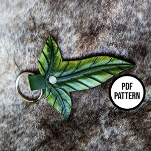 Mallorn Leaf Leather Keychain PDF Pattern - Etsy