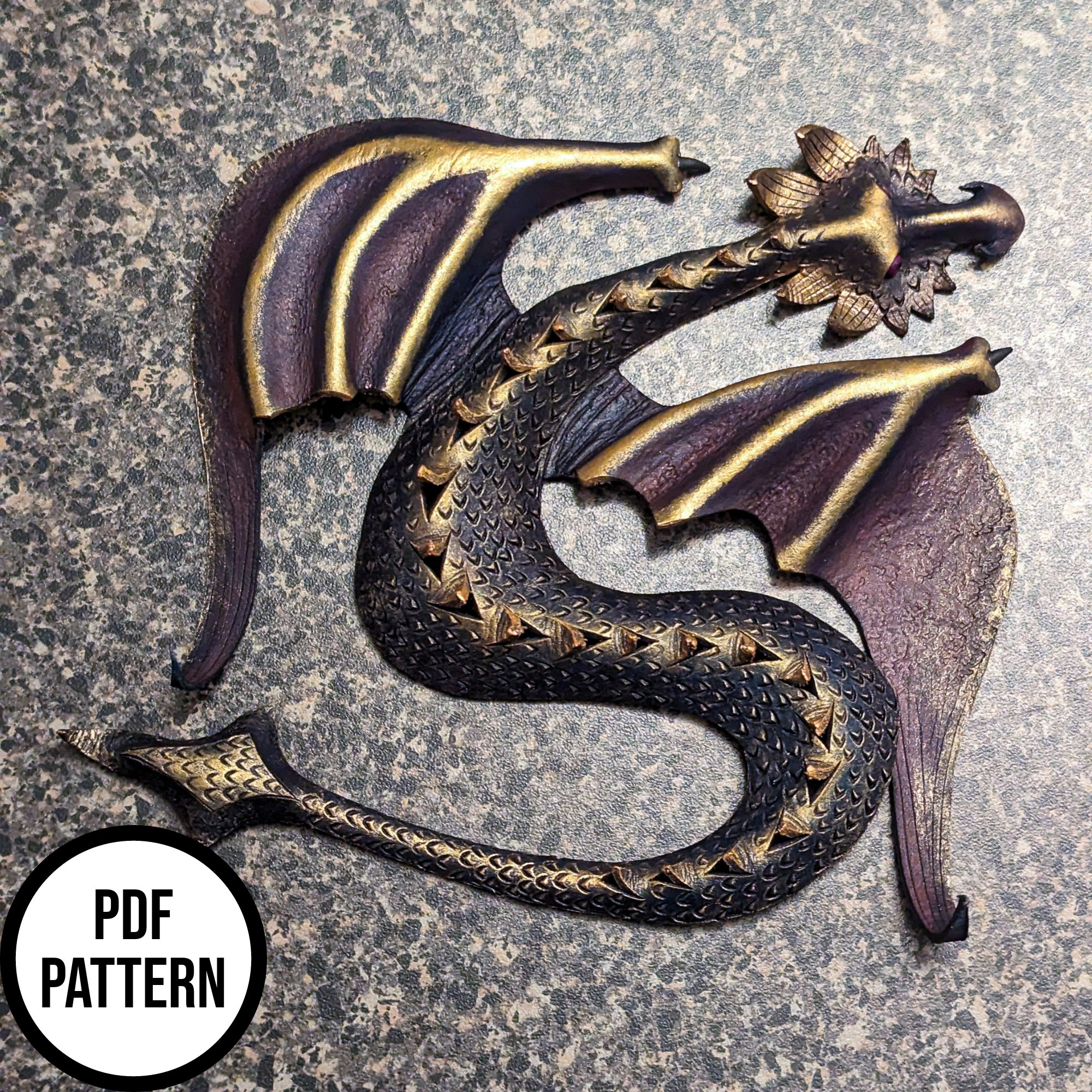 Leather Dragon Pattern for Decoration or Wall Hanging - Etsy
