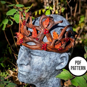 Autumn Elven King Crown - PDF Pattern for Leather - Etsy