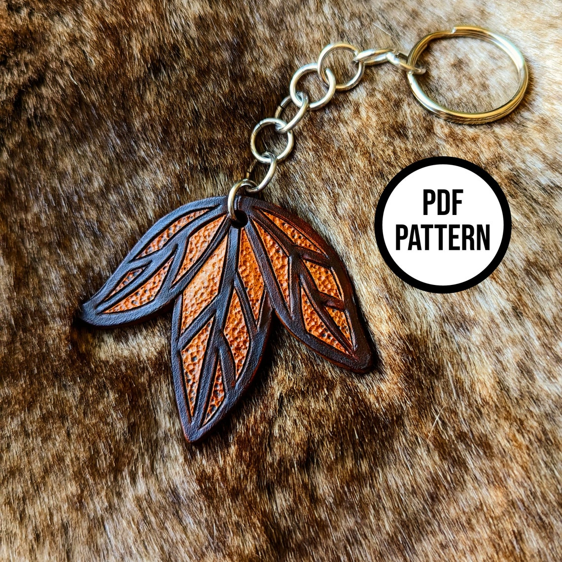 Hobbit Leaf Leather Keychain PDF Pattern - Etsy