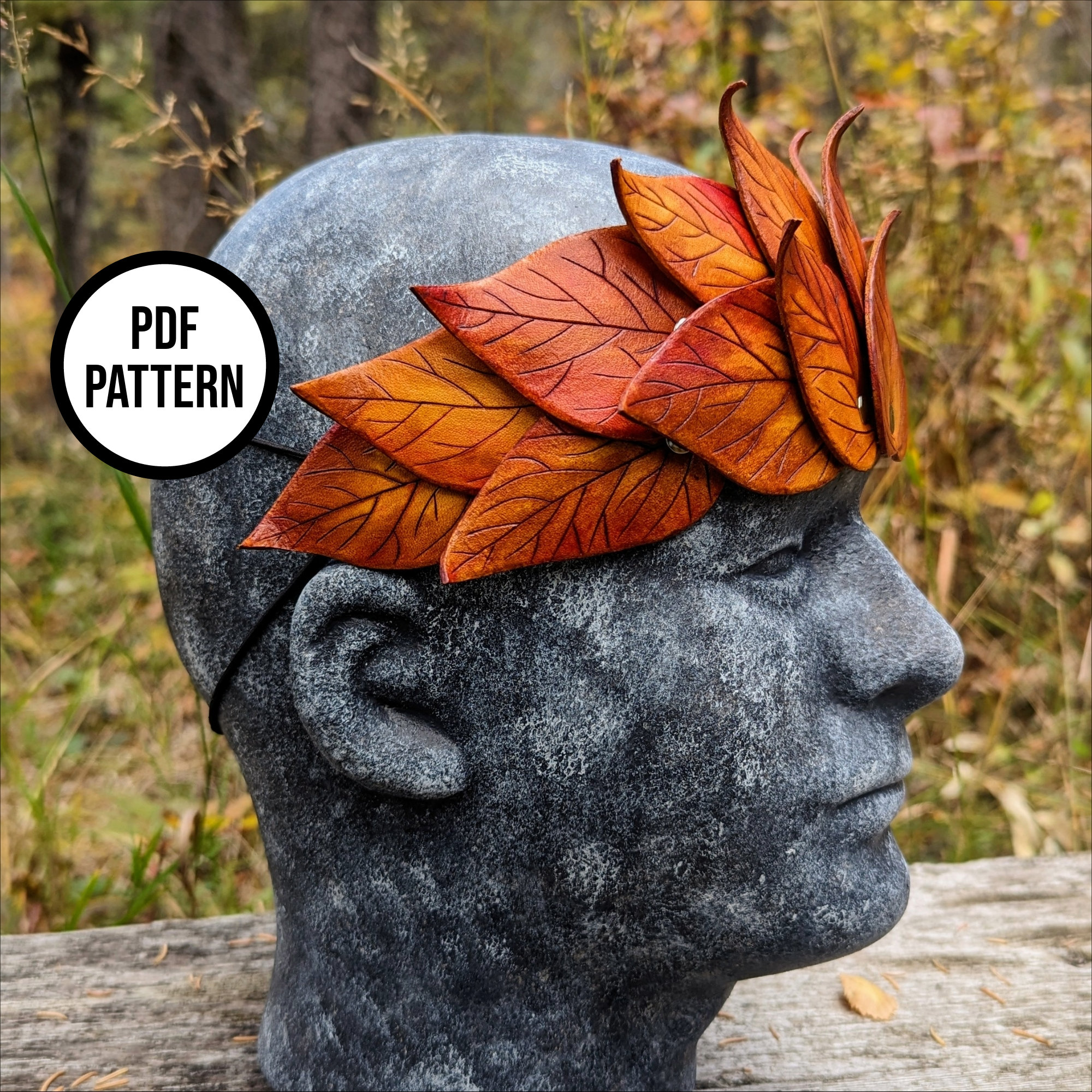 Leather Crown Leaf PDF Pattern for Leather - Etsy